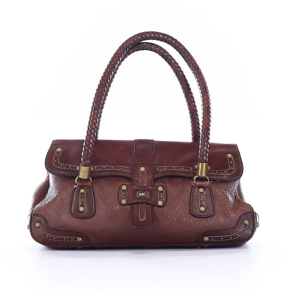 MICHAEL Michael Kors | Bags | Vintage Michael Michael Kors Braided Handle Brown Leather Bag In ...